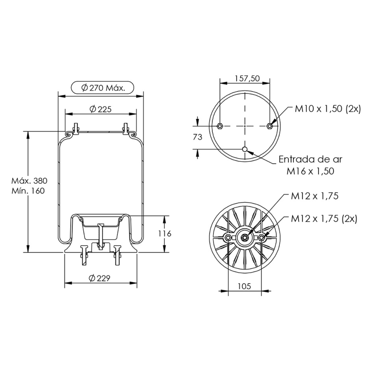 FUELLE SUSPENSION TERCER EJE PARA SCANIA (CONJUNTO)SERIE 4/5/6, EJE DEL ...