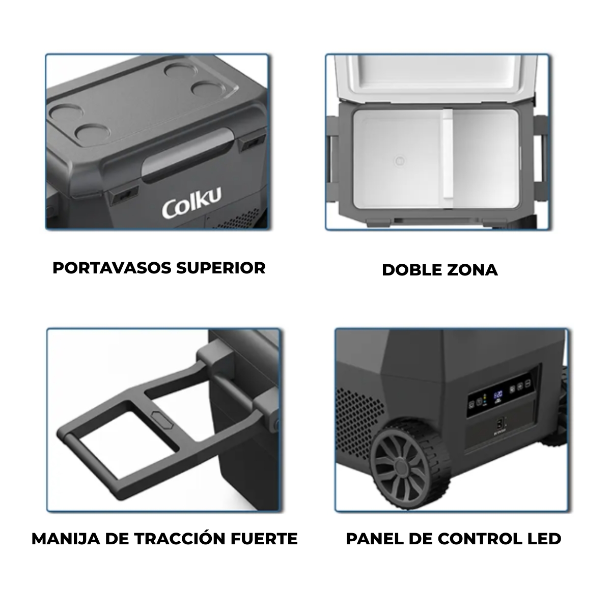HELADERA PORTATIL COLKU 12V/24V – CON RUEDAS – CAPACIDAD 57 LT – COLOR ...
